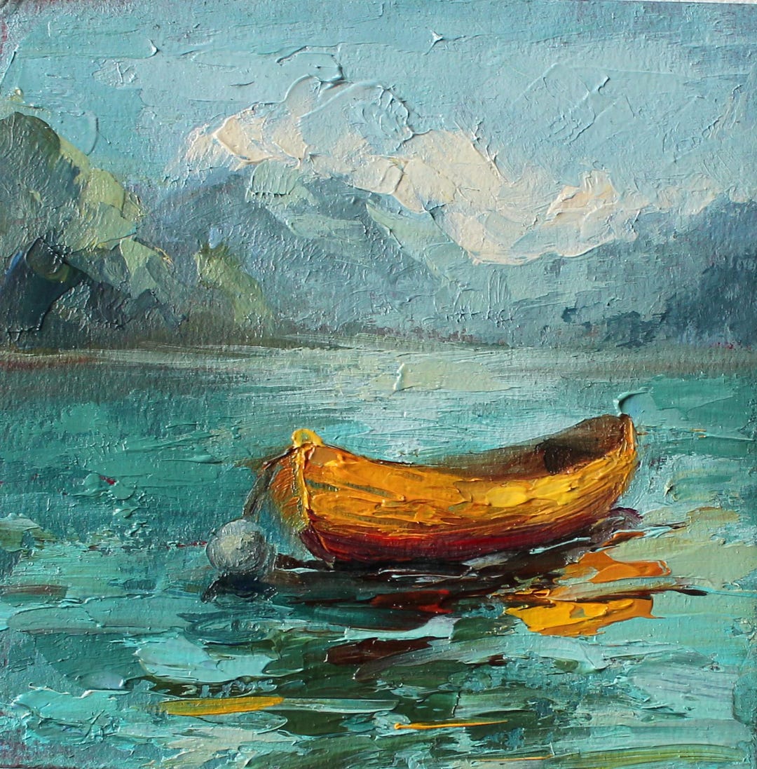 Original Abstract Oil Painting on Cardboard Texture Art by Daiga Dimza ...