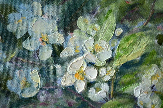 Art & Collectibles Oil Original oil painting on canvas of apple tree ...