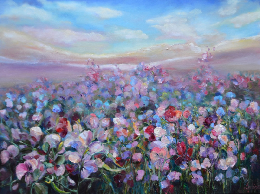 Meadow Painting Original Canvas Oil Impressionist Art Large - Etsy