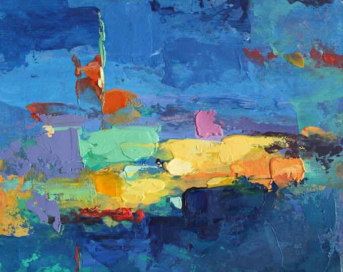 Original Abstract Oil Painting on Cardboard Texture Art by Daiga Dimza ...