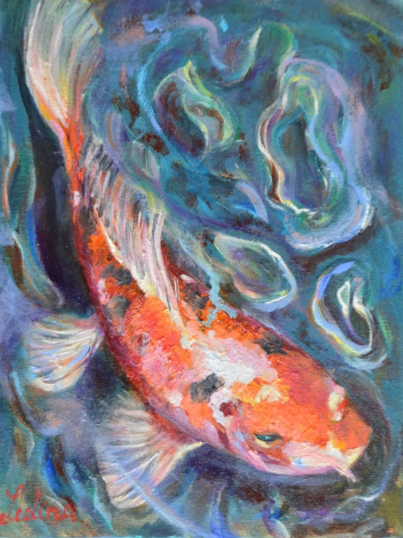 Koi Fish Oil Painting