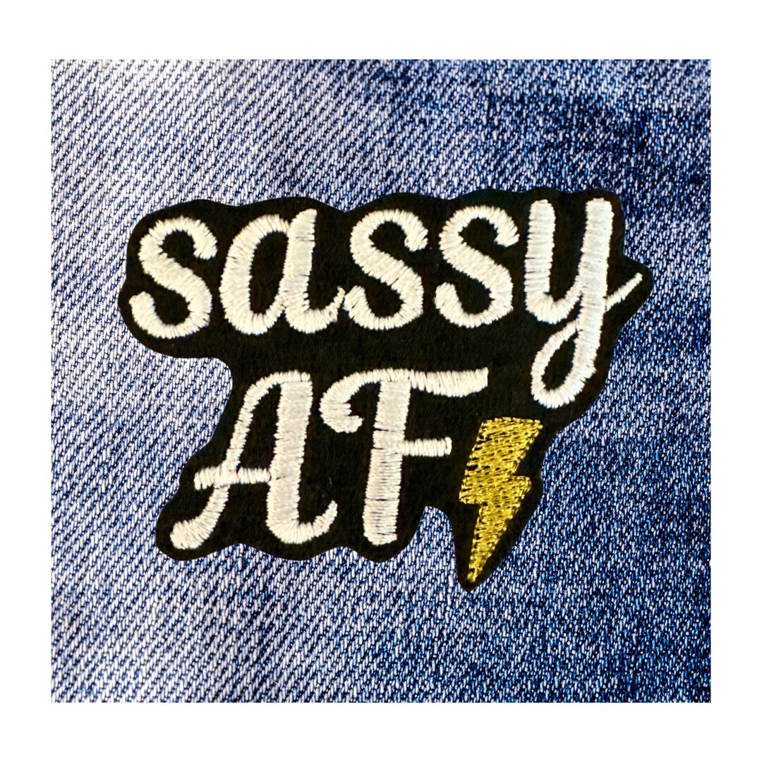 Sassy AF Embroidered Lightning Bolt Patch - Iron on or Sew On - Etsy