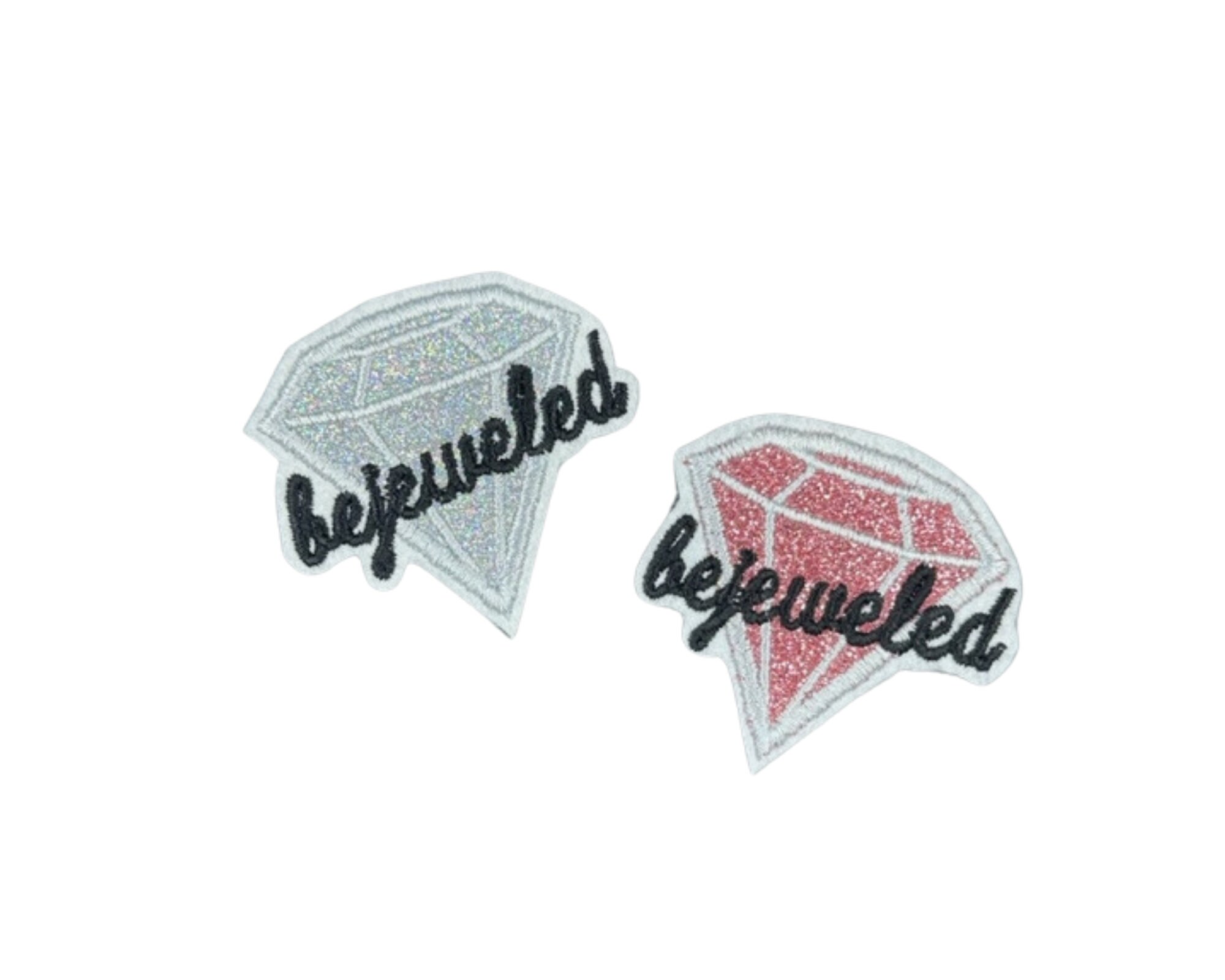 Bejeweled Sparkling Glitter Gem Iron on Patch Silver or Rose - Etsy