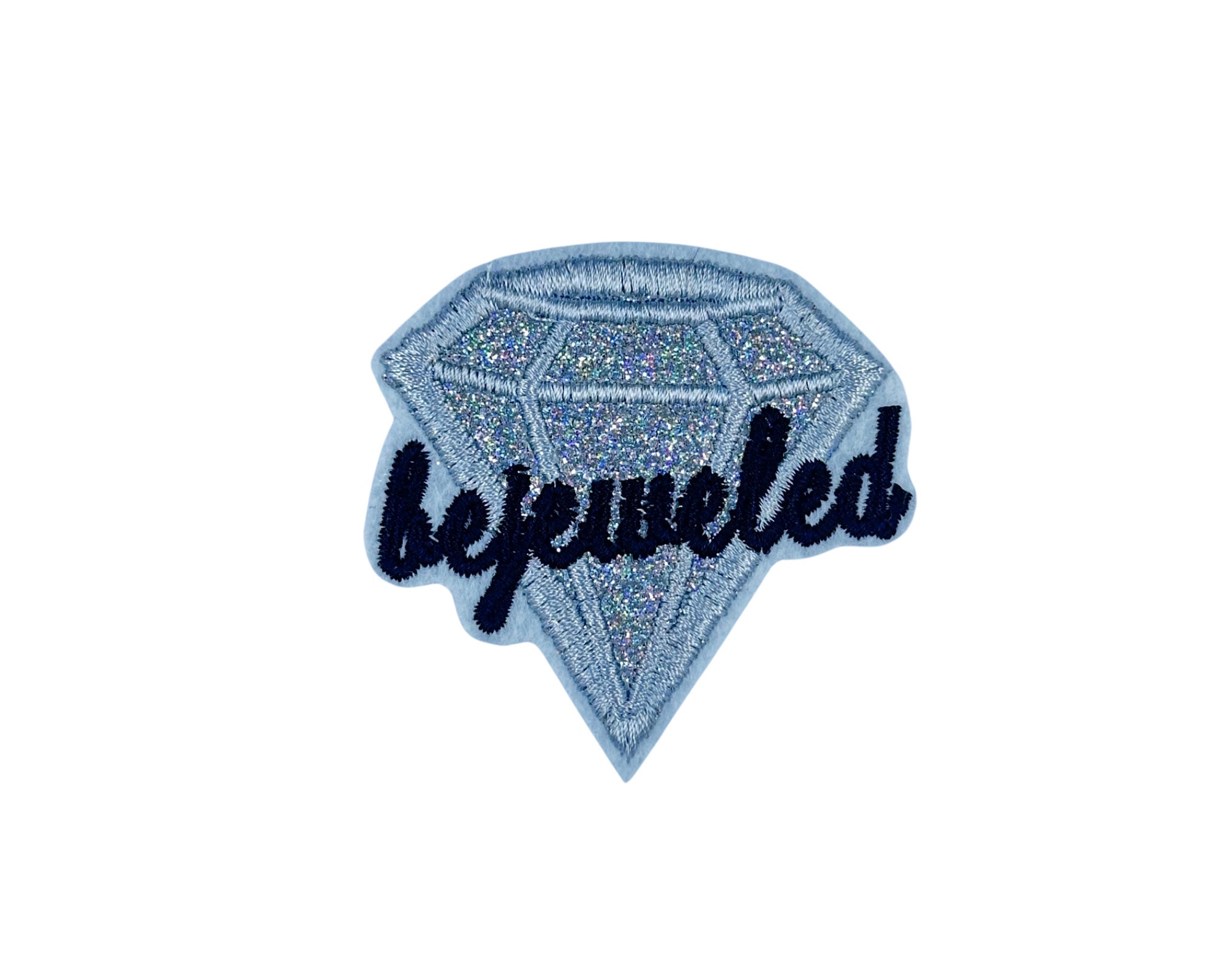 Bejeweled Sparkling Glitter Gem Iron on Patch Silver or Rose - Etsy