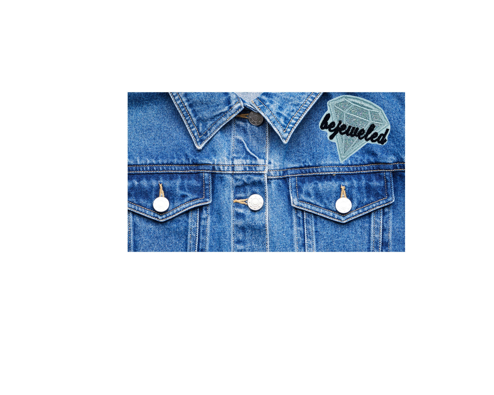 Bejeweled Sparkling Glitter Gem Iron on Patch Silver or Rose - Etsy