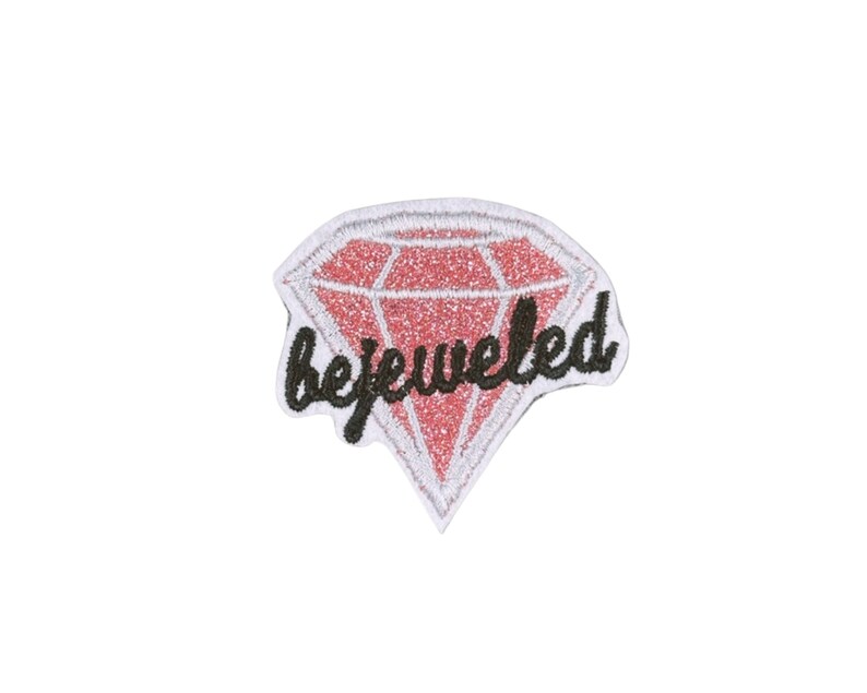 Bejeweled Sparkling Glitter Gem Iron on Patch Silver or Rose - Etsy