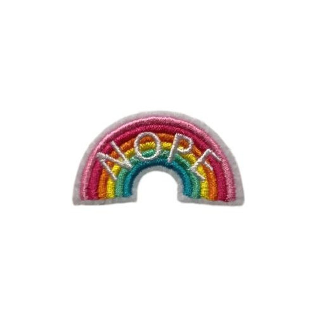 Mini NOPE Rainbow Iron on Sew on Patch Nope Not Today Funny Patch for Jackets and Backpacks 2 ...