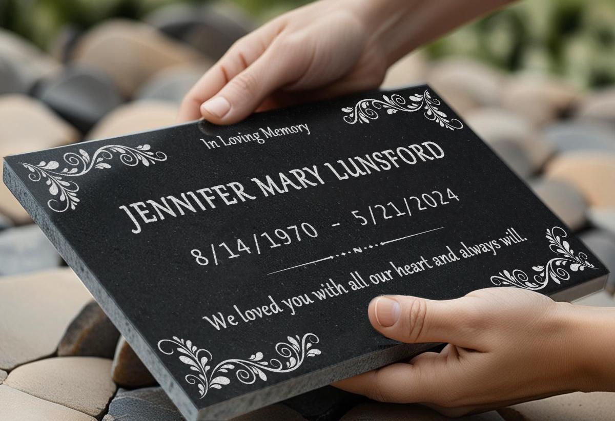 Custom Granite Memorial Stone, Personalized Grave Marker, Engraved ...