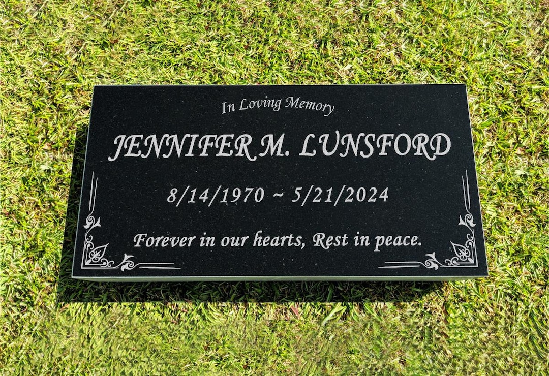 Custom Granite Memorial Stone, Personalized Grave Marker, Engraved ...