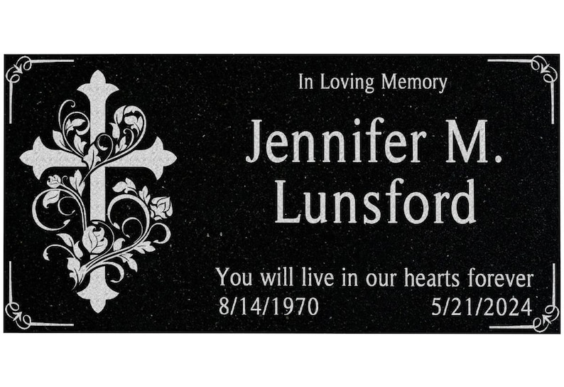 Custom Granite Memorial Stone, Personalized Grave Marker, Engraved ...