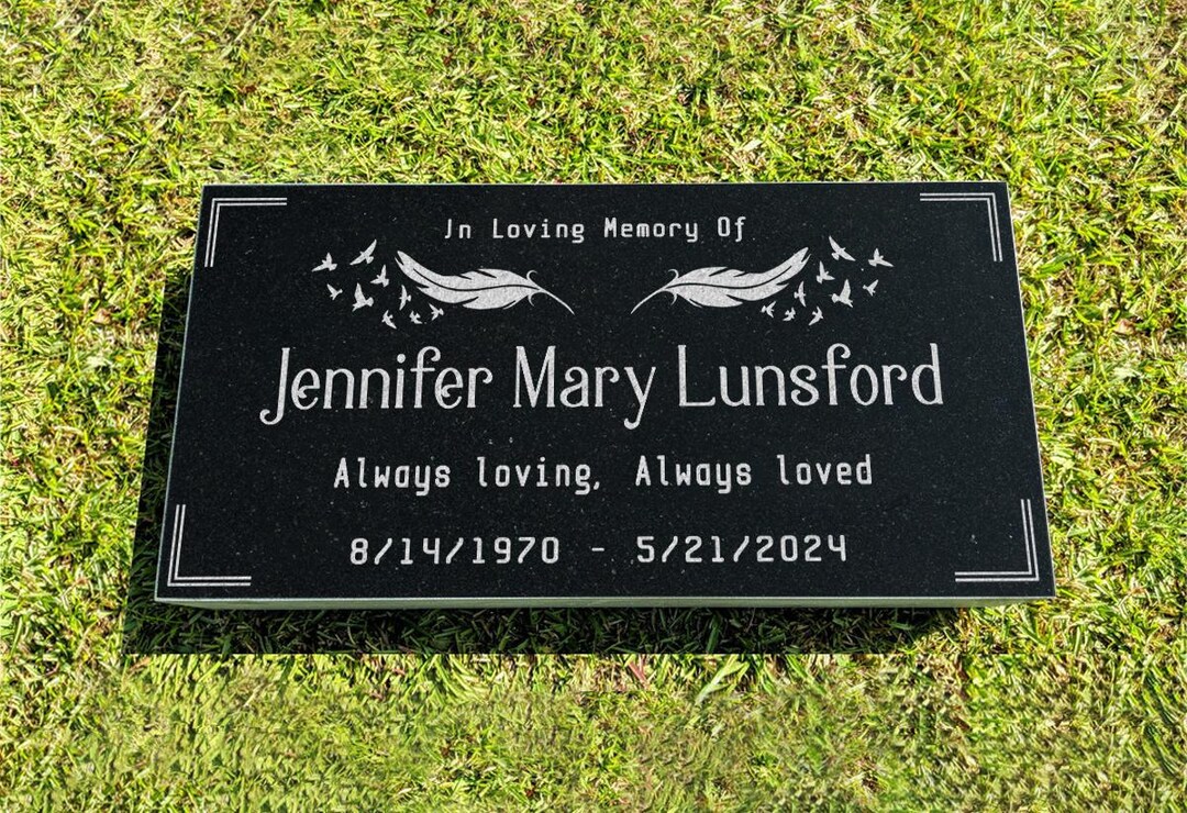 Custom Granite Memorial Stone, Personalized Grave Marker, Engraved ...