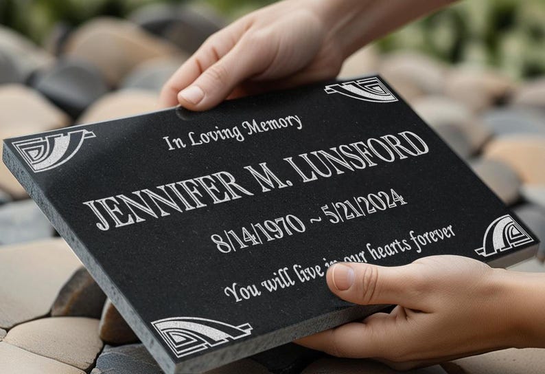 Custom Granite Memorial Stone, Personalized Grave Marker, Engraved ...