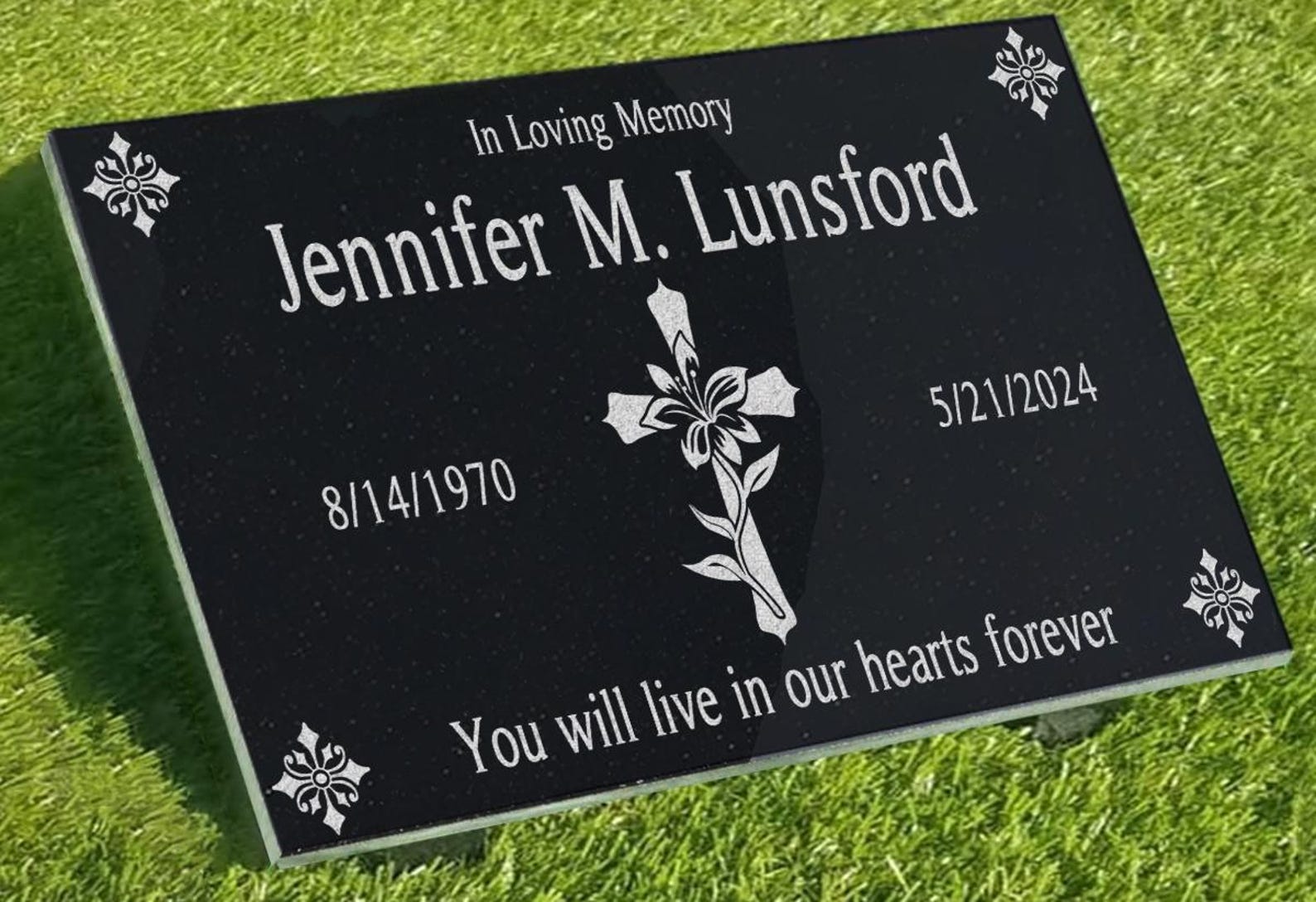 Custom Granite Memorial Stone, Personalized Grave Marker, Engraved ...