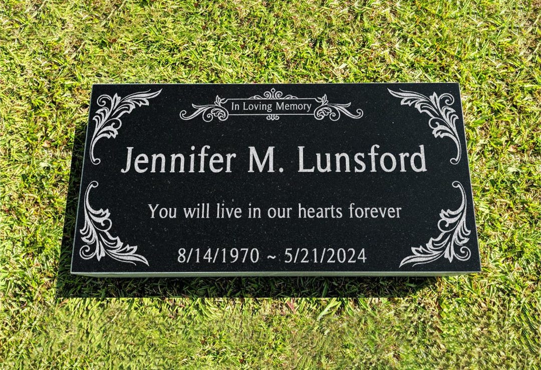 Custom Granite Memorial Stone, Personalized Grave Marker, Engraved ...