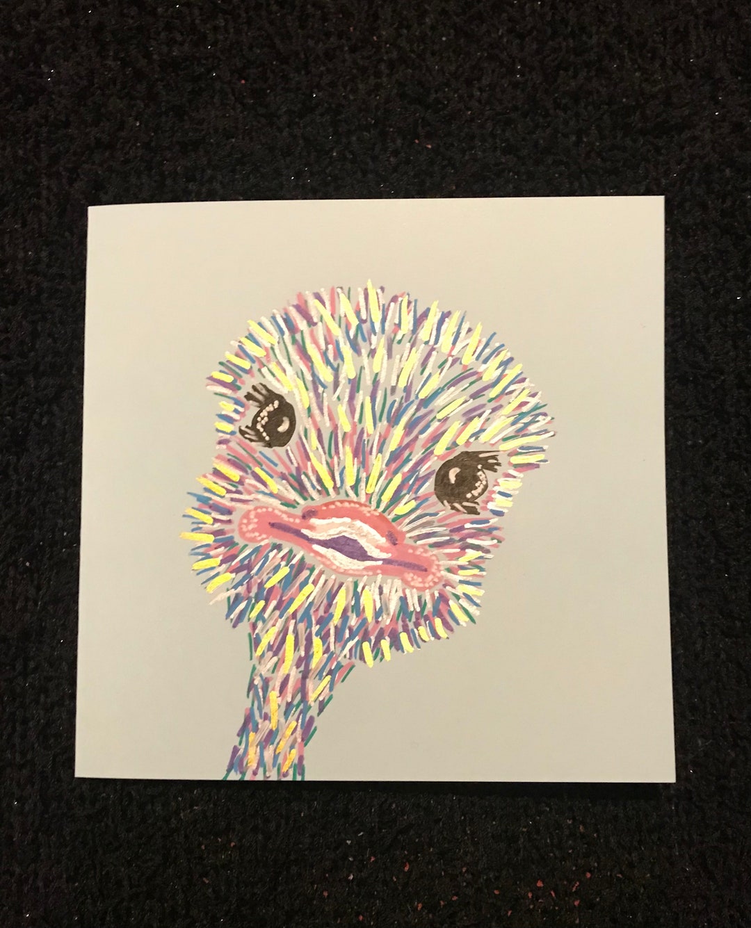 Cute Emu Blank Hand Painted Card. - Etsy
