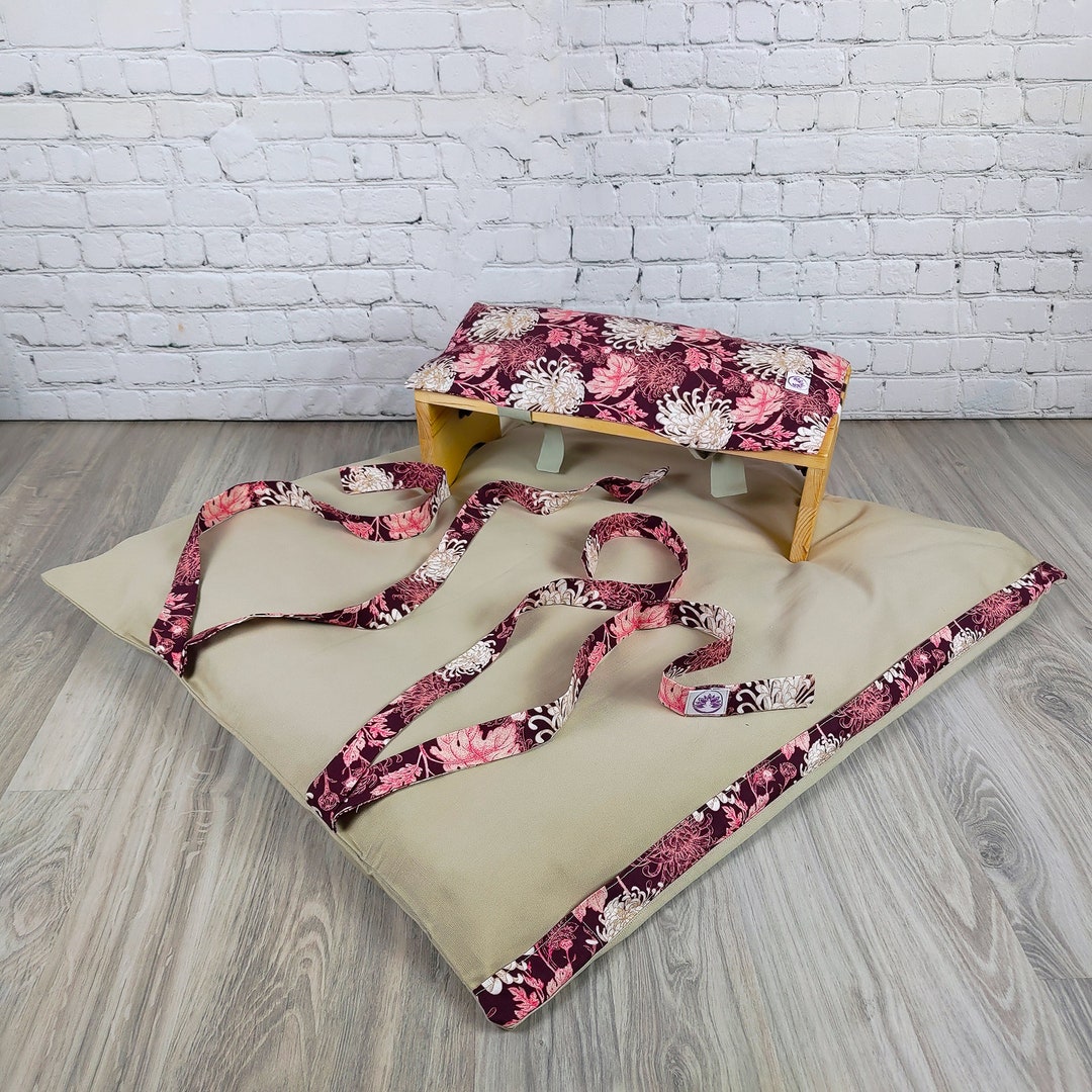 Seiza Bench and Zabuton Meditation Set Made From Organic - Etsy