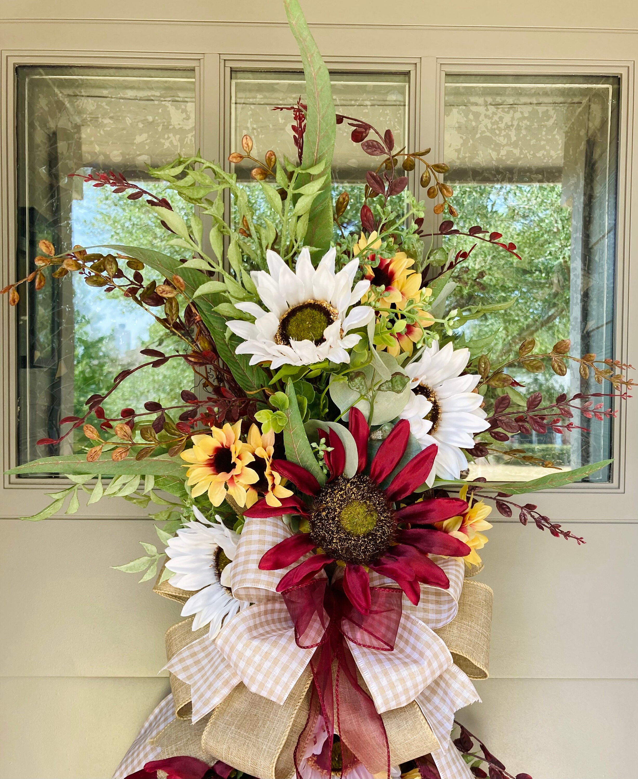 Fall Swag for Front Door Vertical Swag Fall Floral Swag - Etsy