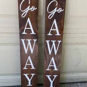 Go Away Go on Git Porch Sign With Rope Detail on Top,antisocial Porch ...