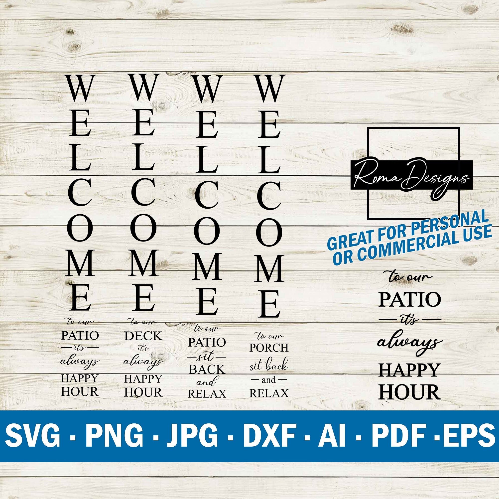 Welcome to Our Patio Porch Deck SVG Bundle Vertical Porch - Etsy
