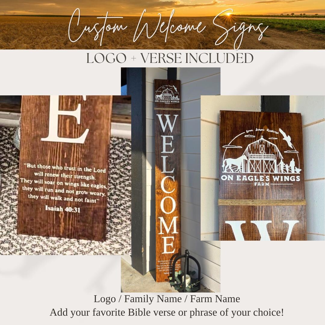 Personalized Vertical Welcome Sign | Custom Farmhouse Porch Sign ...