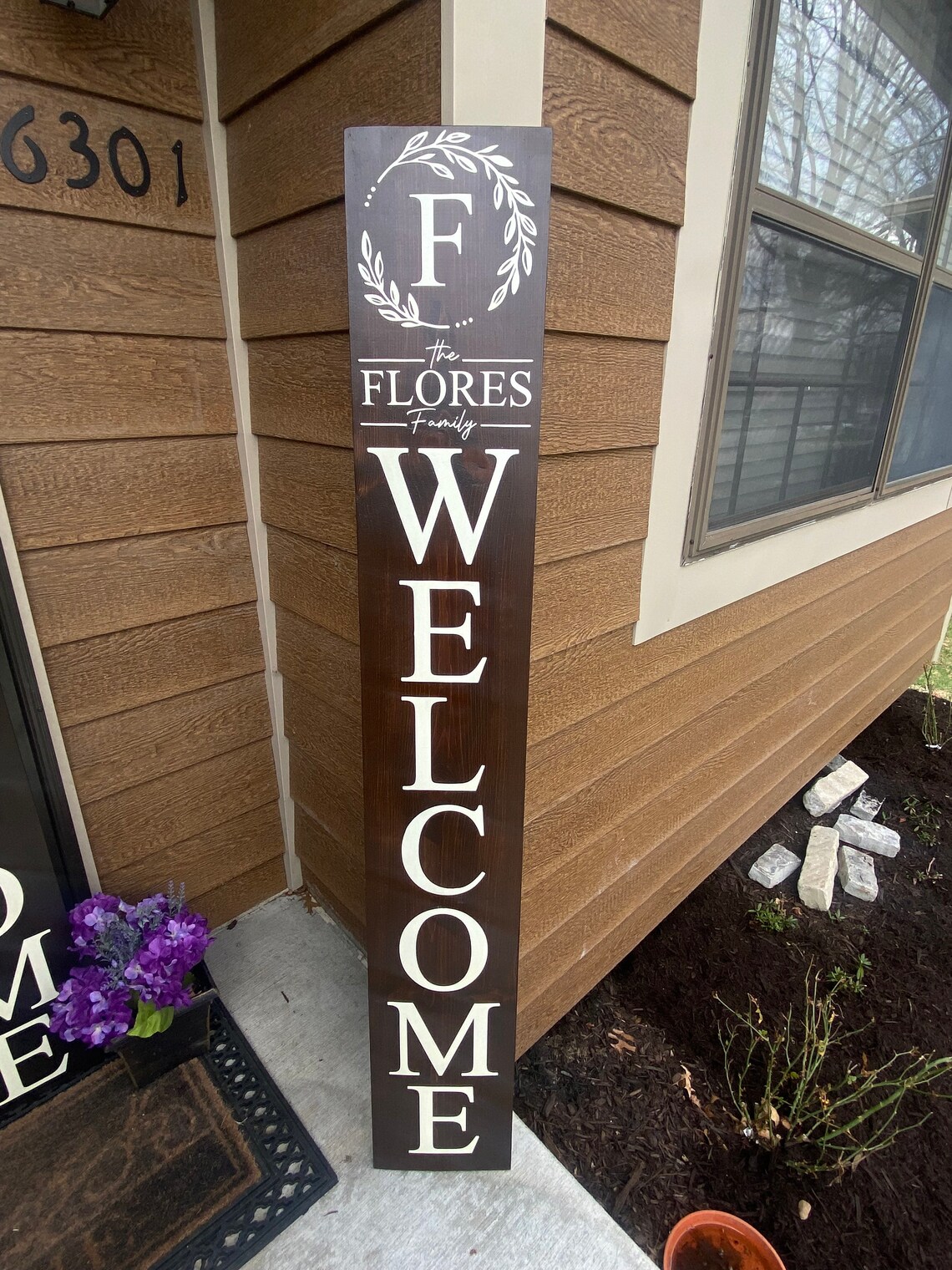 Welcome Last Name Porch Sign Last Name Sign Vertical - Etsy