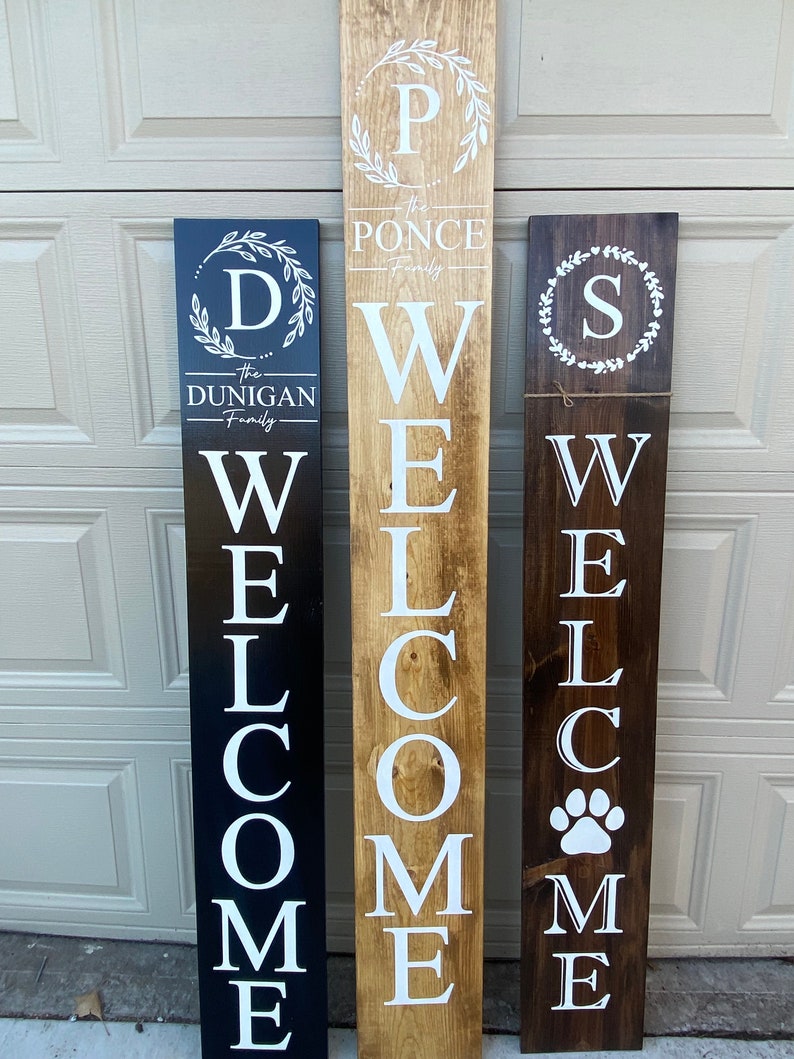 Welcome Porch Sign - Welcome Sign for Front Door - Paw Print Welcome ...