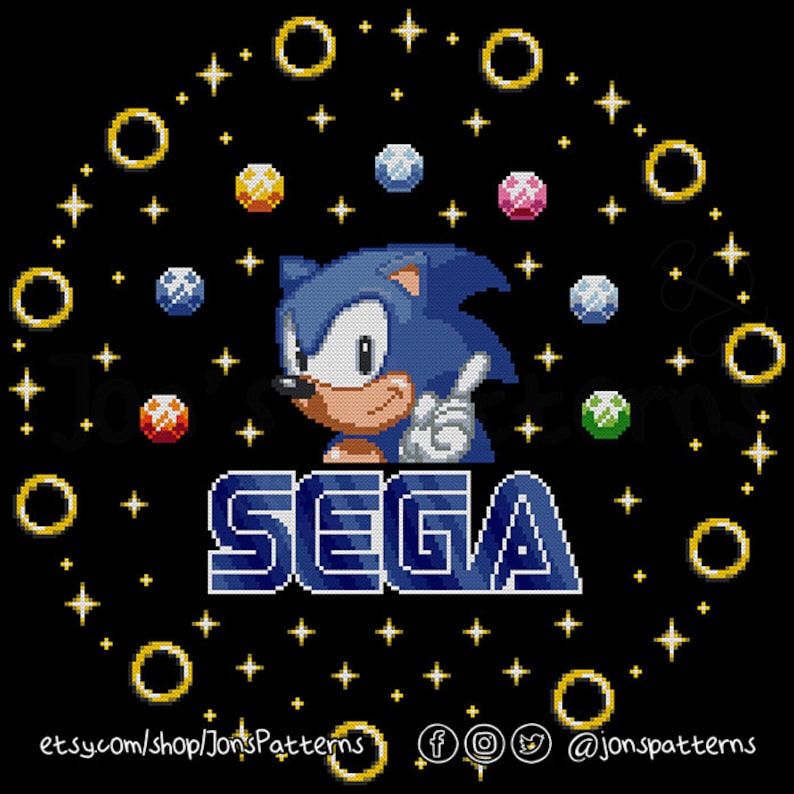 Sonic the Hedgehog - Cross Stitch Pattern [instant Download PDF] - Etsy