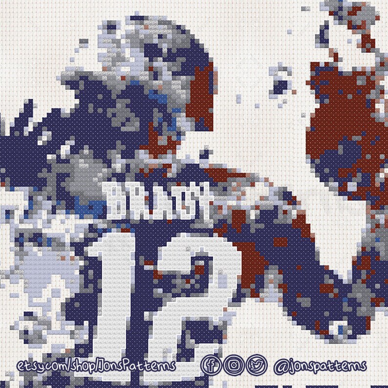Tom Brady | Cross Stitch Pattern [instant Download PDF] - Etsy