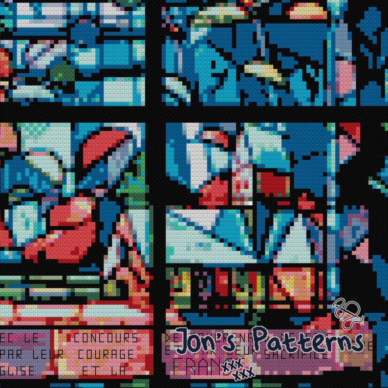 Airborne Stained Glass | Cross Stitch Pattern [instant Download PDF] - Etsy