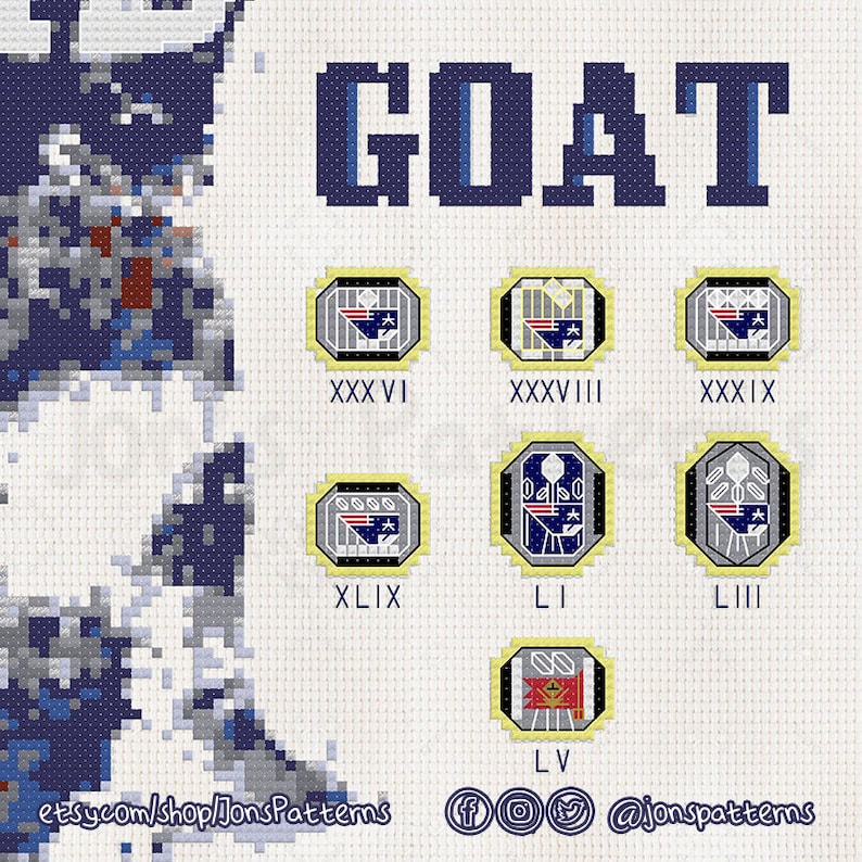 Tom Brady | Cross Stitch Pattern [instant Download PDF] - Etsy
