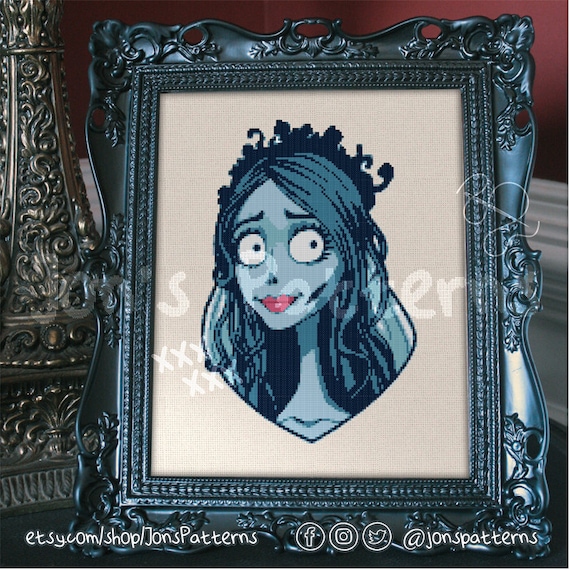 Corpse Bride's Emily Cross Stitch Pattern instant | Etsy