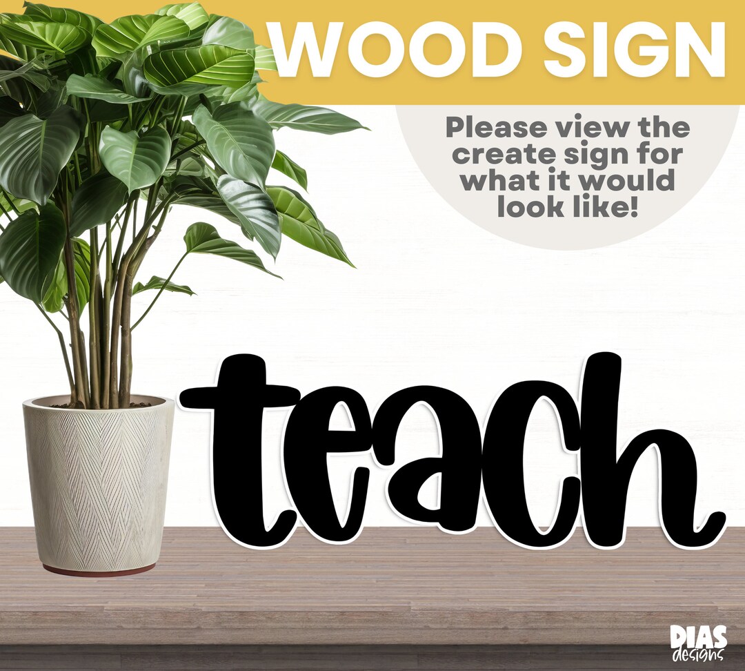 TEACH Standing Sign; Classroom Decor; Teacher Desk Decor; Teacher Gifts ...