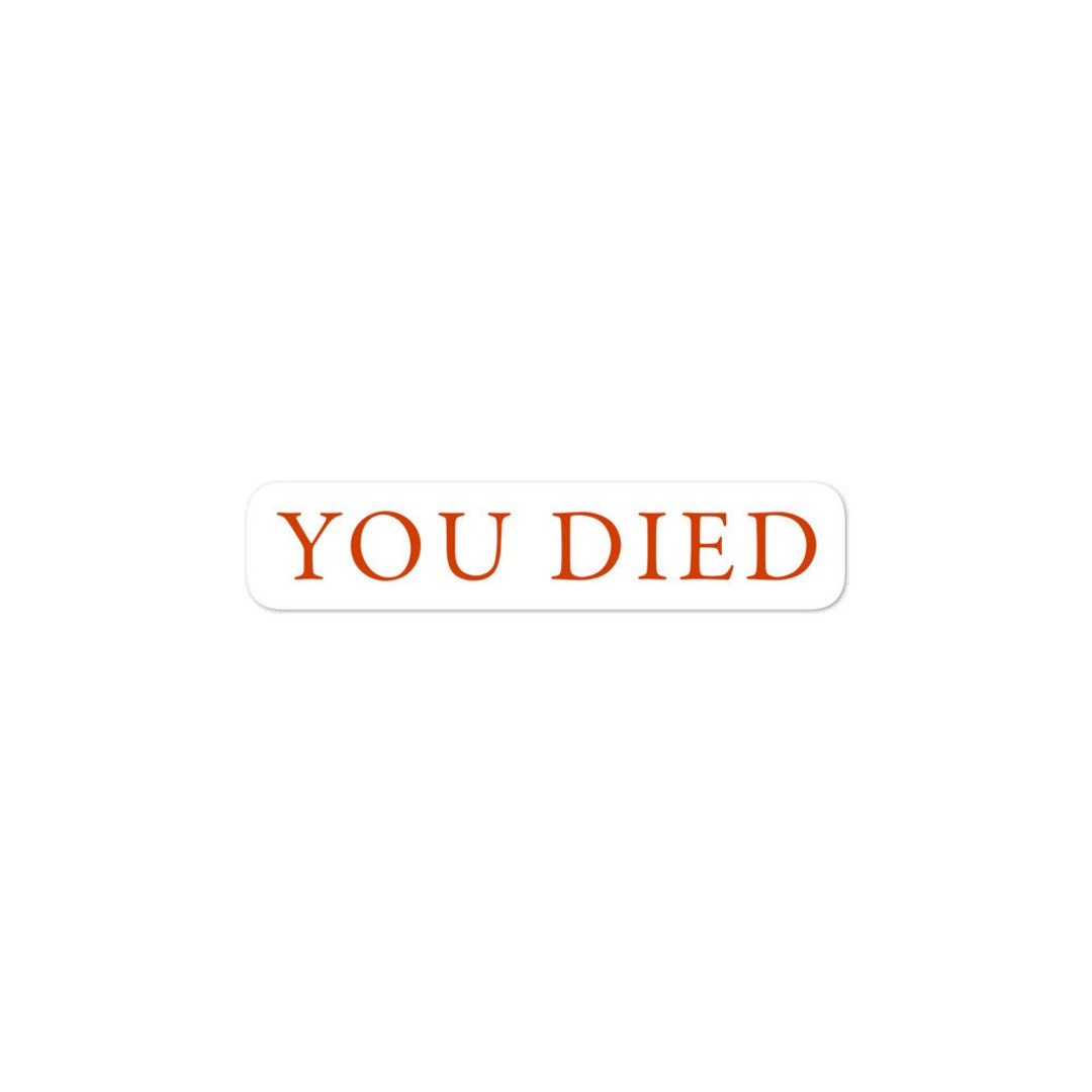 Dark Souls You Died Sticker - Etsy