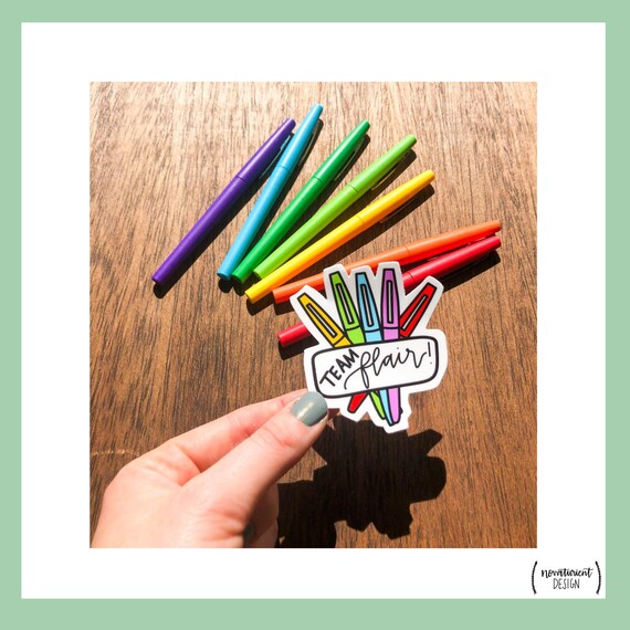 Team Flair Sticker // Waterproof Sticker // Laptop Sticker // - Etsy