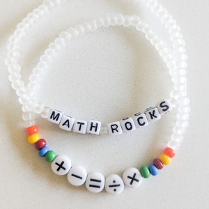 Mathematics Bracelet Set Bracelet Add Subtract Equals Divide Multiply ...
