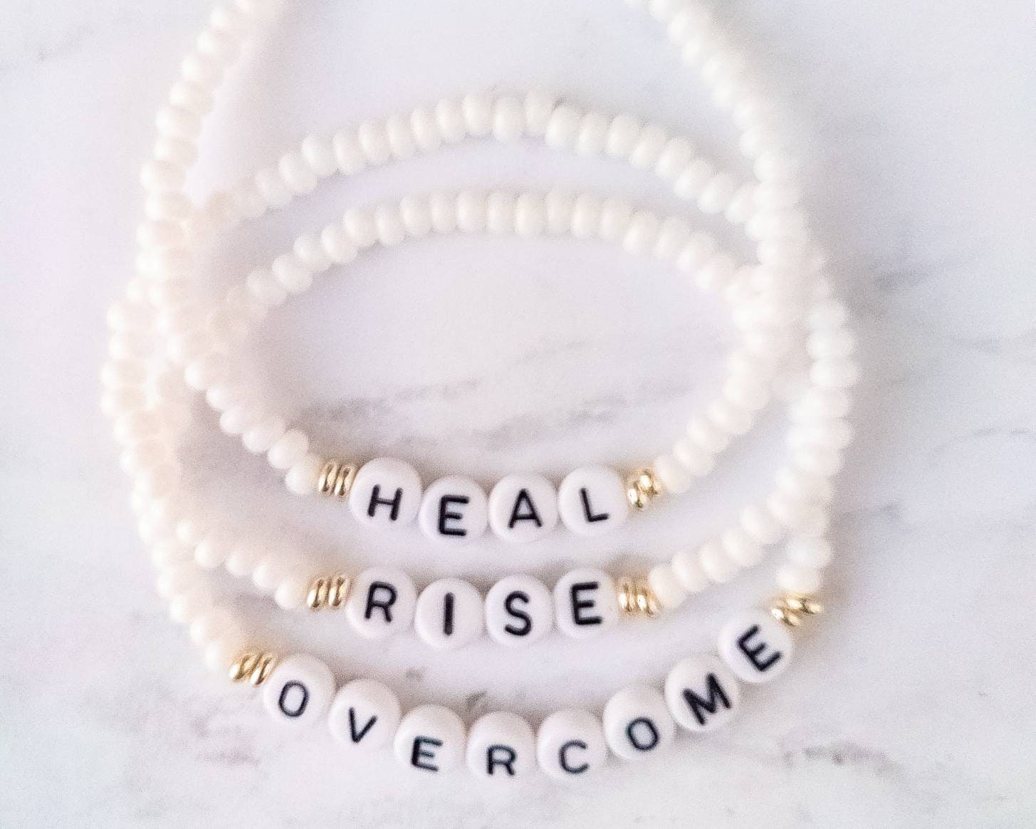 Heal Rise Overcome Bracelet Set Challenge Bracelet Set - Etsy