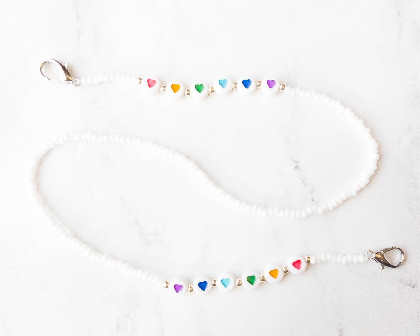 Kids Mask Chain Rainbow Hearts Face Mask Lanyard School - Etsy