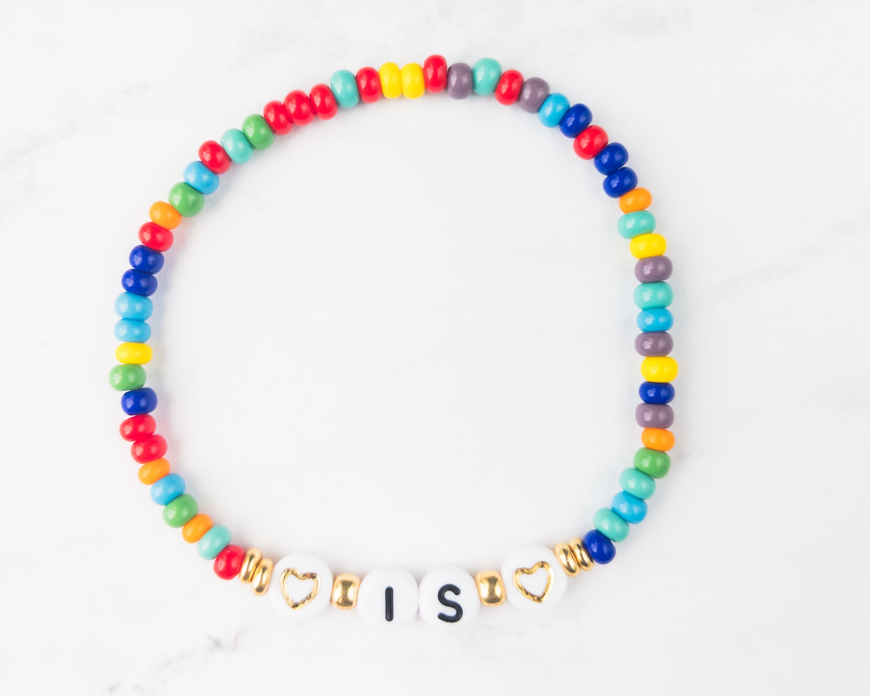 Love is Love Seed Bead Bracelet Pride Bead Elastic Bracelet - Etsy