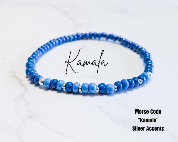 Dainty Kamala Morse Code Seed Bead Bracelet | Kamala Harris Bracelet ...