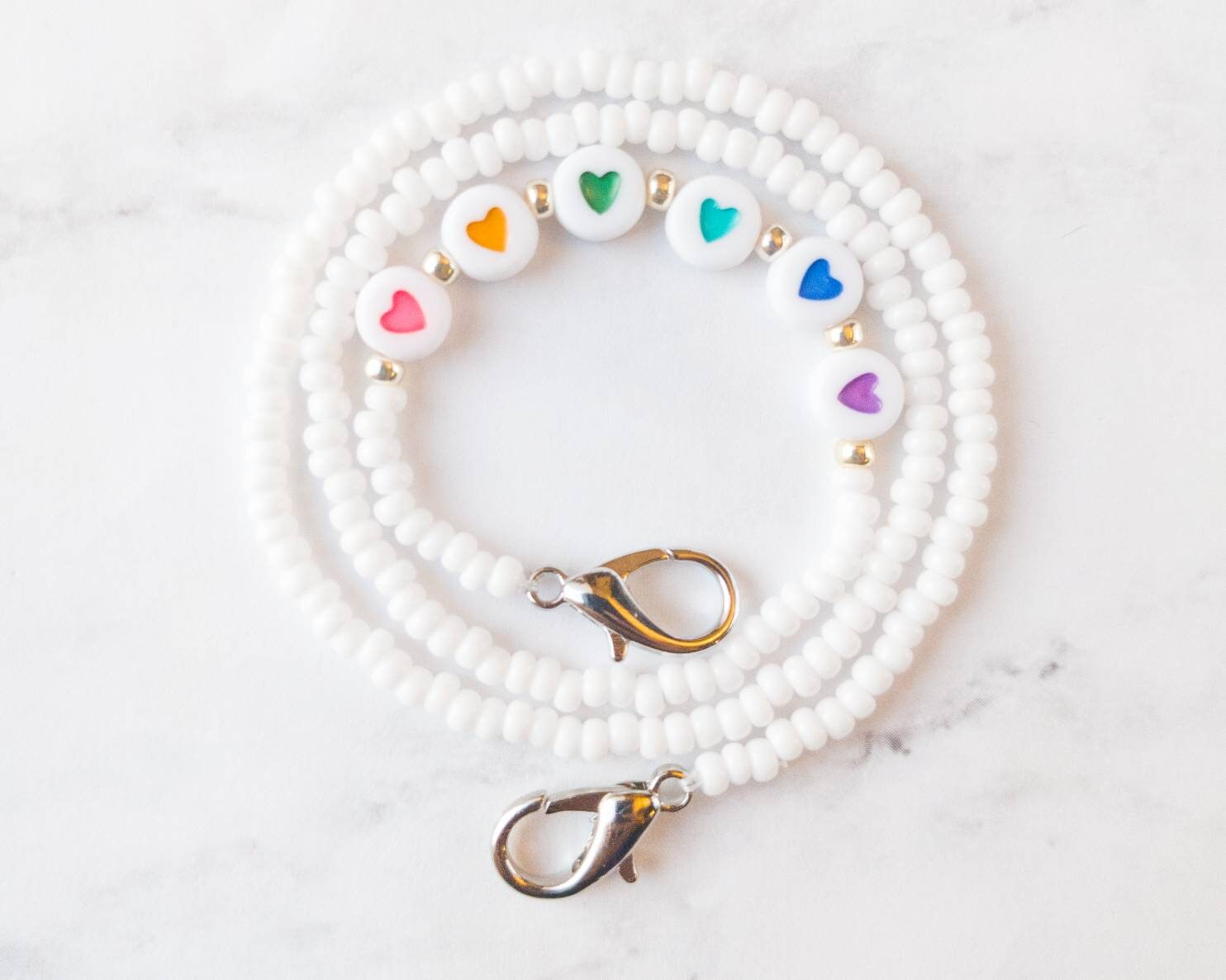 Kids Mask Chain Rainbow Hearts Face Mask Lanyard School - Etsy