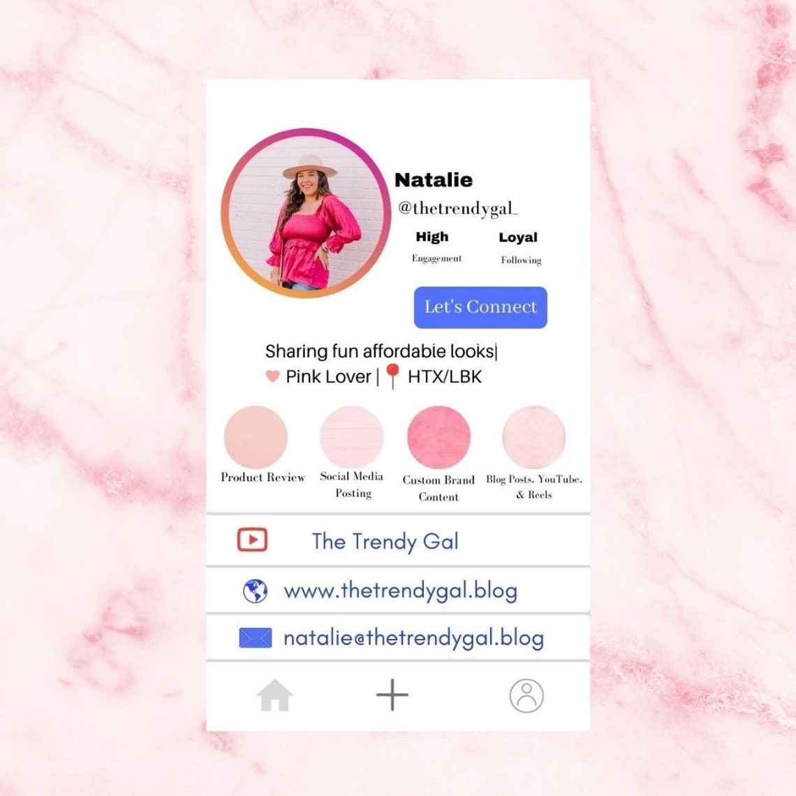 Influencer Business Card - Etsy