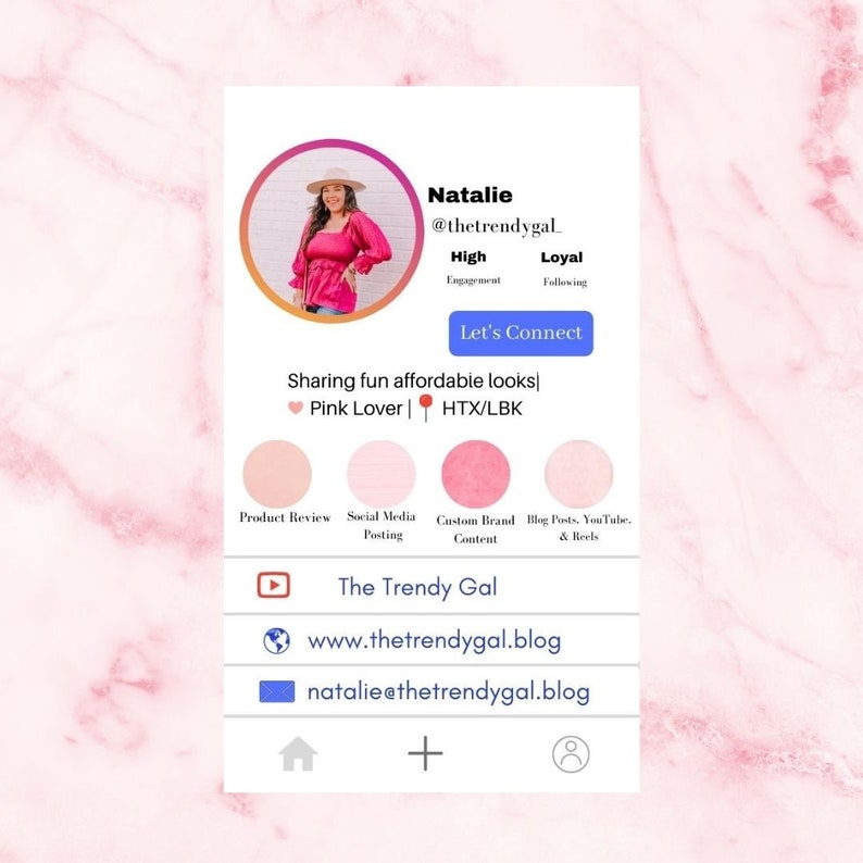 Influencer Business Card - Etsy