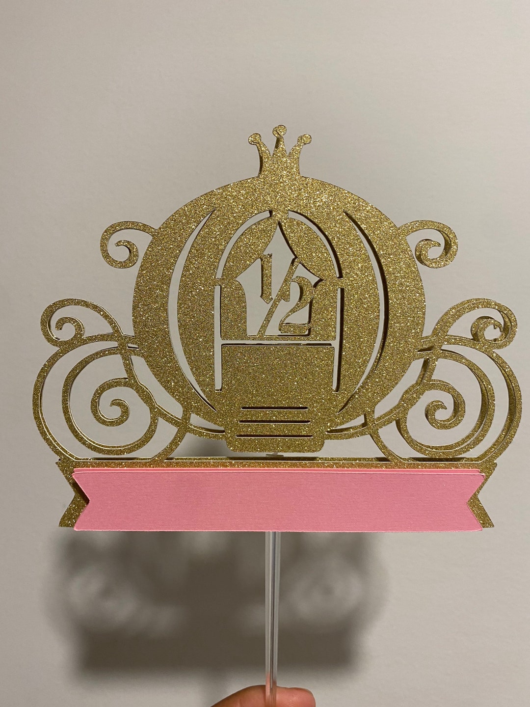 1/2 Birthday Princess Carriage Cake Topper Half Birthday Cake Topper - Etsy