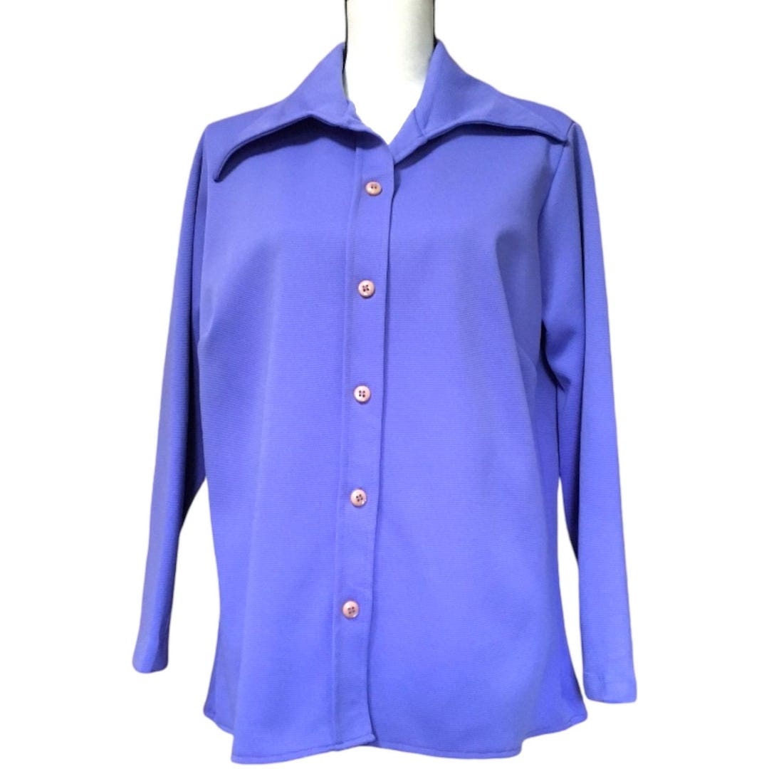 Vintage 70's First Edition Dallas Button-up Shirt Periwinkle Wing ...