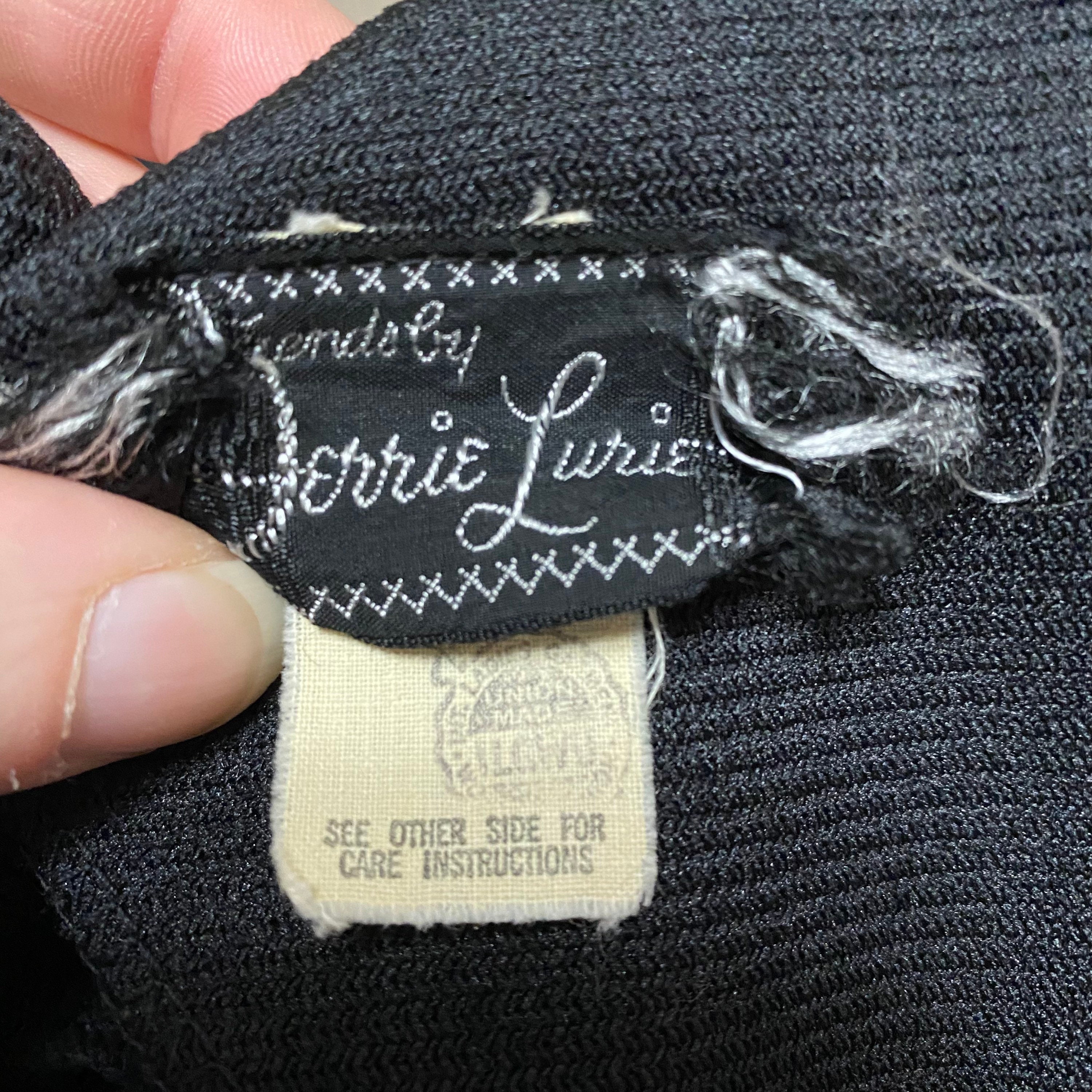 Trends by Jerrie Lurie 60s Little Black Dress Knit Union Made White ...