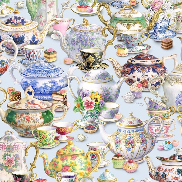 Teapot Fabric - Etsy