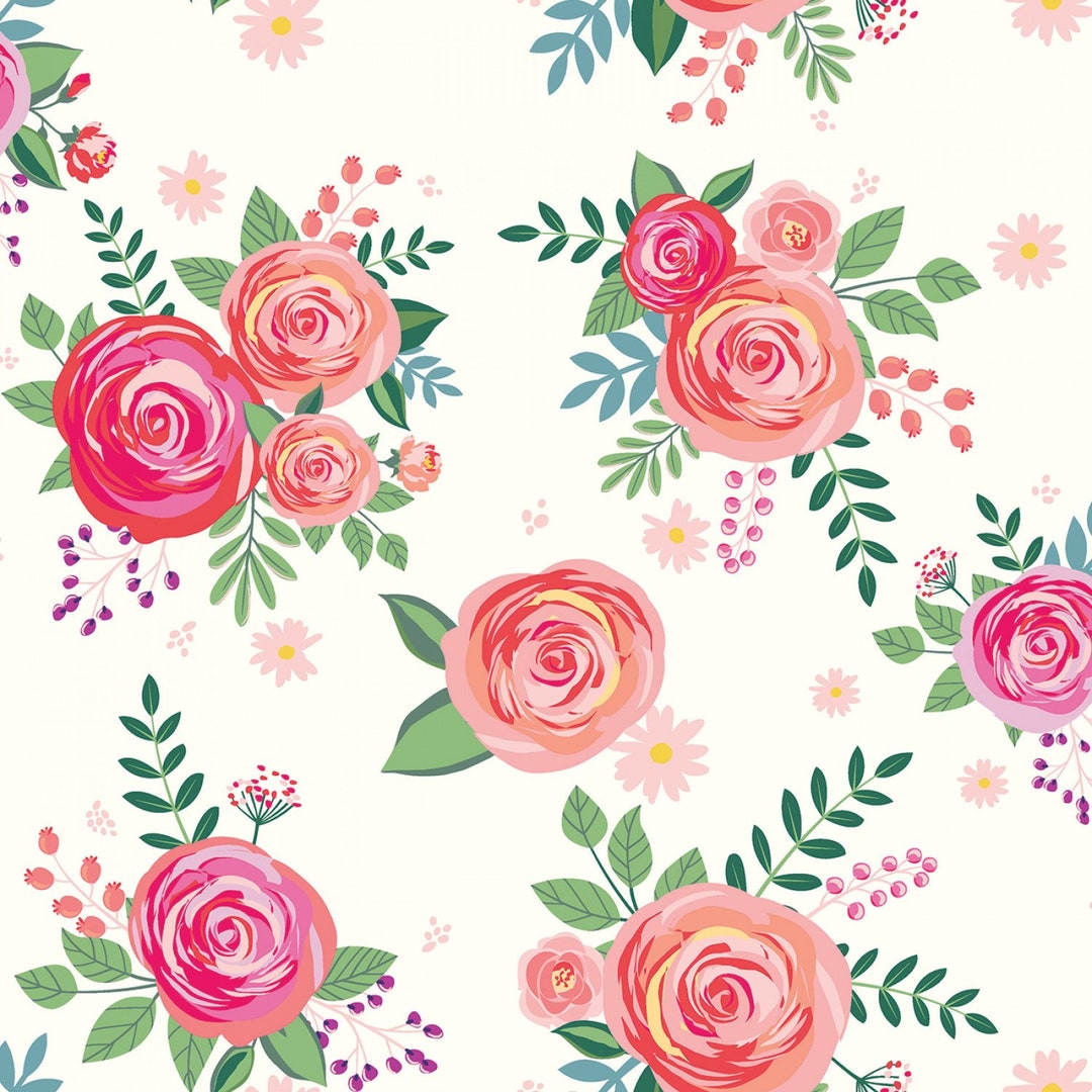 ROSE BOUQUETS Poppy and Posey CLOUD Background Roses, Dasies Riley ...