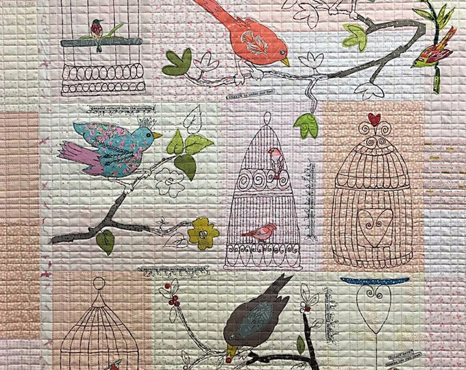CHIRP CHIRP ~ COLLAGE Quilt Pattern ~ Laura Heine ~ 37.5" X 47.5" Wall ...