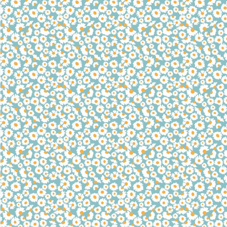 HOPSCOTCH and FRECKLES ~ White Daisy Flowers Daisies on Teal ~ Poppie ...