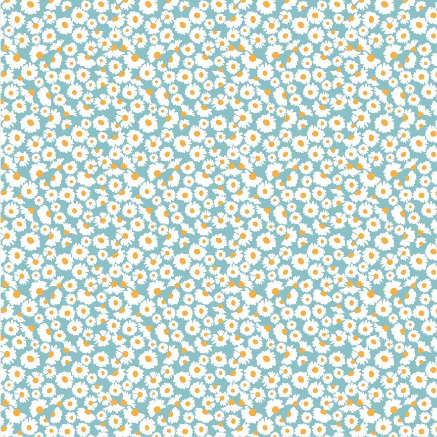 HOPSCOTCH and FRECKLES ~ White Daisy Flowers Daisies on Teal ~ Poppie ...